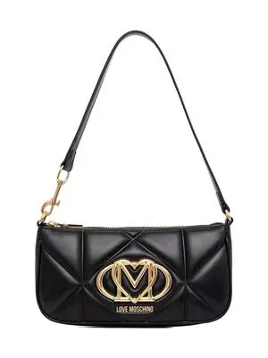 Moschino Quilted Logo-plaque Tote Bag - Black