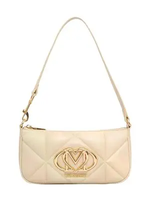 Moschino Quilted Logo-plaque Tote - Neutrals