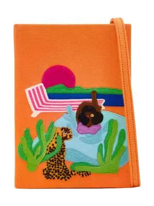OLYMPIA LE-TAN Appliqué Clutch Bag - Orange