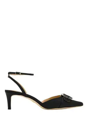 Badgley Mischka Jeweled Ankle-strap Pumps - Black