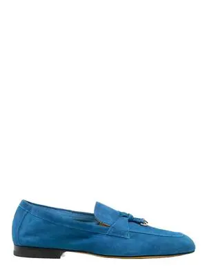 DOUCAL'S Calf Suede Tassel Loafers - Blue