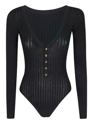 ELISABETTA FRANCHI Buttoned Long-Sleeve Bodysuit