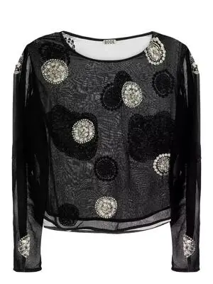 BODE Embellished Blouse - Black