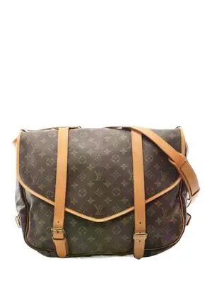 LOUIS VUITTON 1988 Saumur 43 Monogram Shoulder Bag - Brown