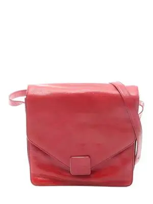Loewe 2000s Anagram Leather Shoulder Bag - Red