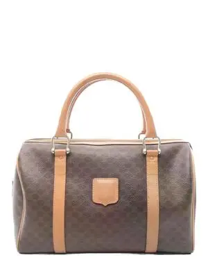 Celine 2000s Mini Boston Macadam Leather Tote Bag - Brown