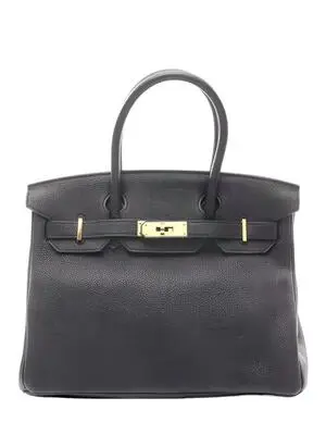 Hermès 2022 Birkin 30 Leather Handbag - Black