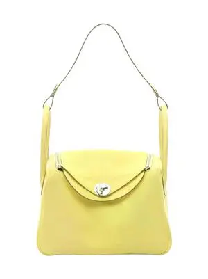 Hermès 2023 Lindy 26 Leather Shoulder Bag - Yellow