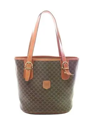 Celine 2000s Macadam Leather Tote Bag - Brown