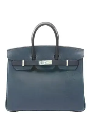 Hermès 2023 25 Birkin Leather Handbag - Blue