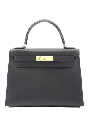 Hermès 2022 28 Kelly Epsom Leather Tote Bag - Black