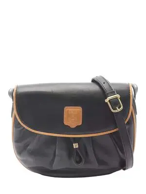 Celine 2000s Leather Shoulder Bag - Black