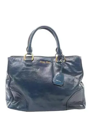 Miu Miu 2000s Leather Handbag - Blue