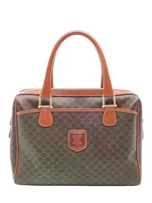 Celine 2000s Mini Macadam Leather-handle Tote Bag - Brown