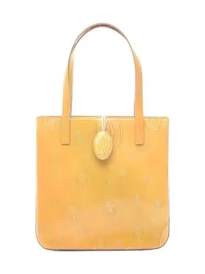 CARTIER 2000s Happy Birthday Leather Tote Bag - Neutrals