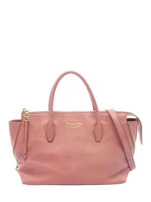Miu Miu 2000s Madras Two-way Tote Bag - Pink