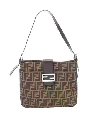 Fendi 2010s Zucca Leather Shoulder Bag - Brown