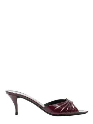 Saint Laurent Babylone Pleated Sandals - Red
