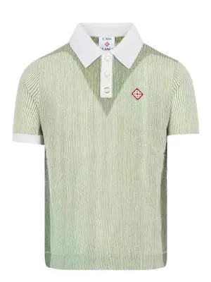 Casablanca Striped Polo Shirt - Green