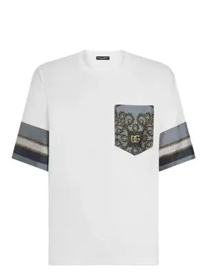 Dolce & Gabbana Patterned Short-sleeve Pocket T-shirt - White