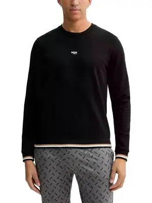 BOSS Striped-trim Sweater - Black