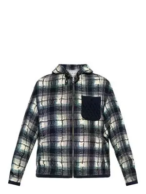 Loewe Plaid Pocket Hooded Jacket - Blue