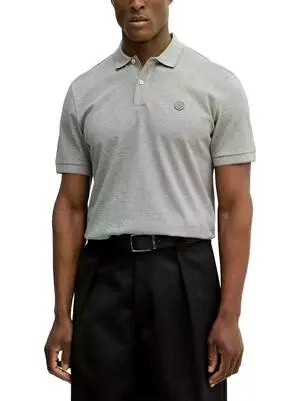 BOSS Button Logo Polo Shirt - Grey