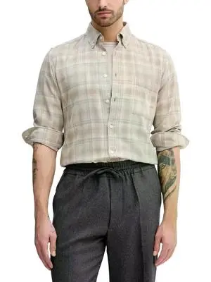 BOSS Button-down Plaid Shirt - Neutrals