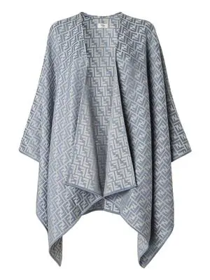 Fendi Wool And Silk Poncho - Baby Blue