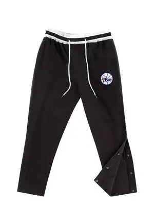 Mitchell & Ness Philadelphia 76ers Reversed Fleece Tearaway Track Pants - Black