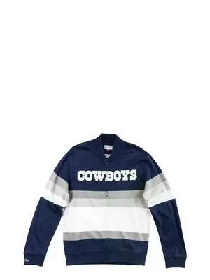 Mitchell & Ness Nfl Dallas Cowboys Stripe Full-zip Sweater - Blue