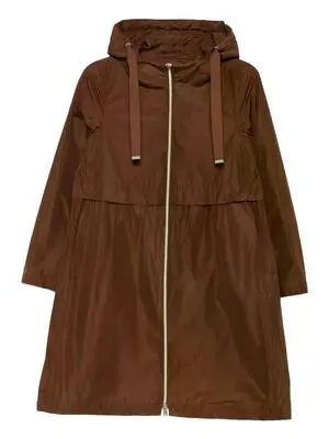 Herno Hooded Zip-up Coat - Brown