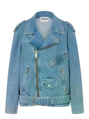 Moschino Belted Zip Jacket - Blue