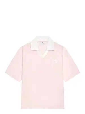 COURREGES V-neck Logo Polo Shirt - Pink