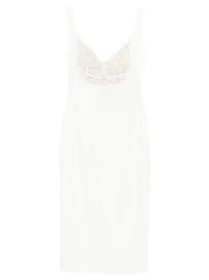 NISSA Lace Midi Dress - White