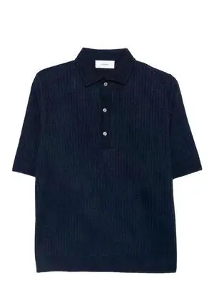 LARDINI Buttoned Ribbed Polo Shirt