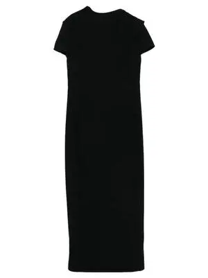 Khaite Iryl Short Sleeve Midi Dress - Black