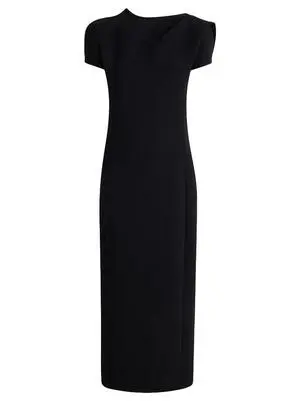 Khaite Iryl Short Sleeve Midi Dress - Black
