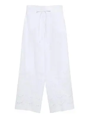 P.a.r.o.s.h Eyelet Drawstring Trousers - White