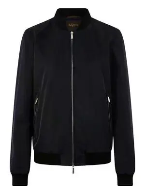 MOORER Zipped Bomber Jacket - Black