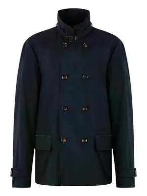 MOORER Buckled-Collar Pea Coat