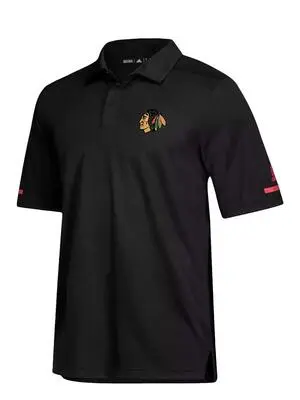 Adidas Chicago Blackhawks Gameday Short-sleeve Polo - Black