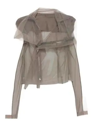 RICK OWENS Zip-Up Tulle Blouse