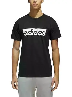 Adidas Linear Logo-detail T-shirt - Black