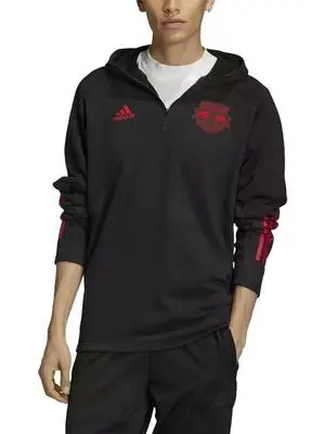 Adidas Hooded Pullover With Logo - Black