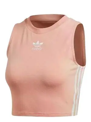 Adidas Round-neck Cropped Tank Top - Pink