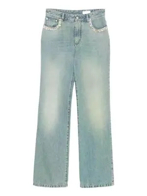 Alexander McQueen Crystal-embellished Jeans - Blue