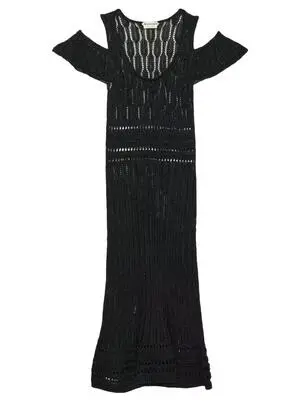 JW Anderson Knitted Cold-shoulder Midi Dress - Black