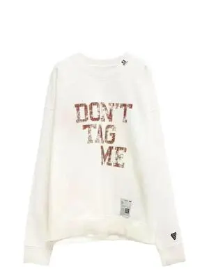 Mihara Yasuhiro Crew-neck Sweatshirt With Text Print - Neutrals