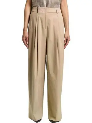 Peserico Pleated Wide-leg Trousers - Neutrals